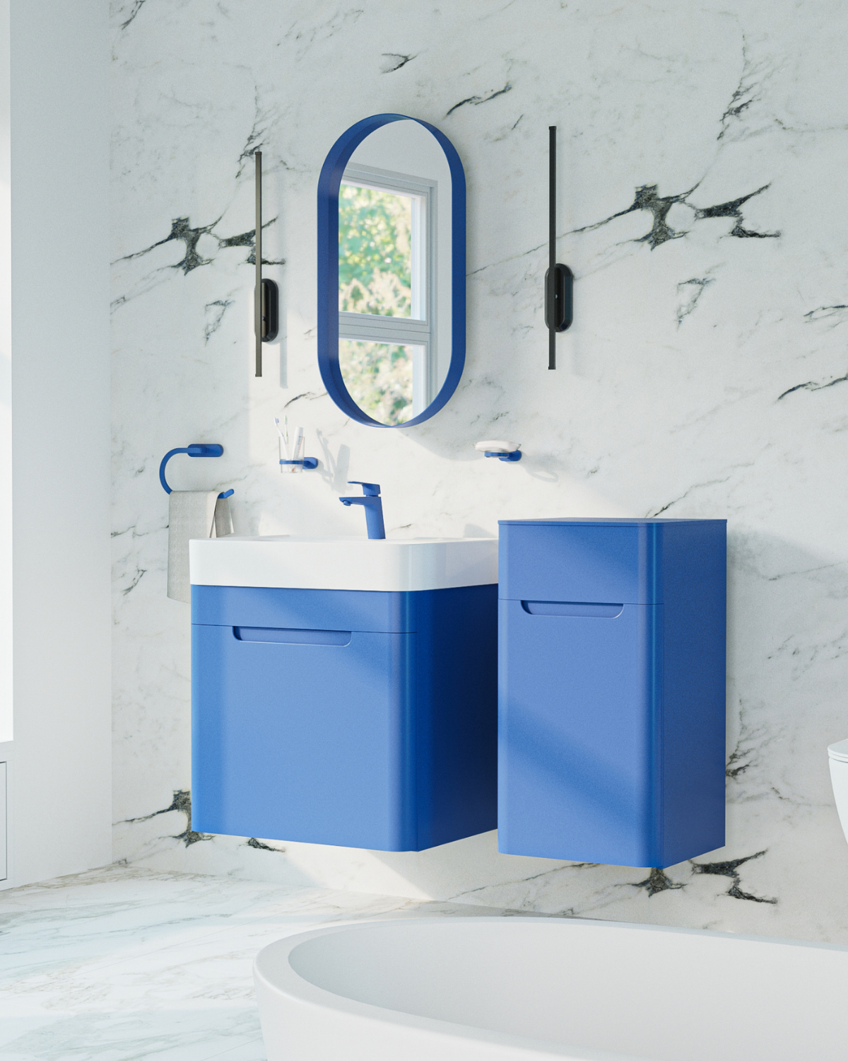 Creavit, Colorit Çekmeceli Lavabo Dolabı 60 cm, Ocean