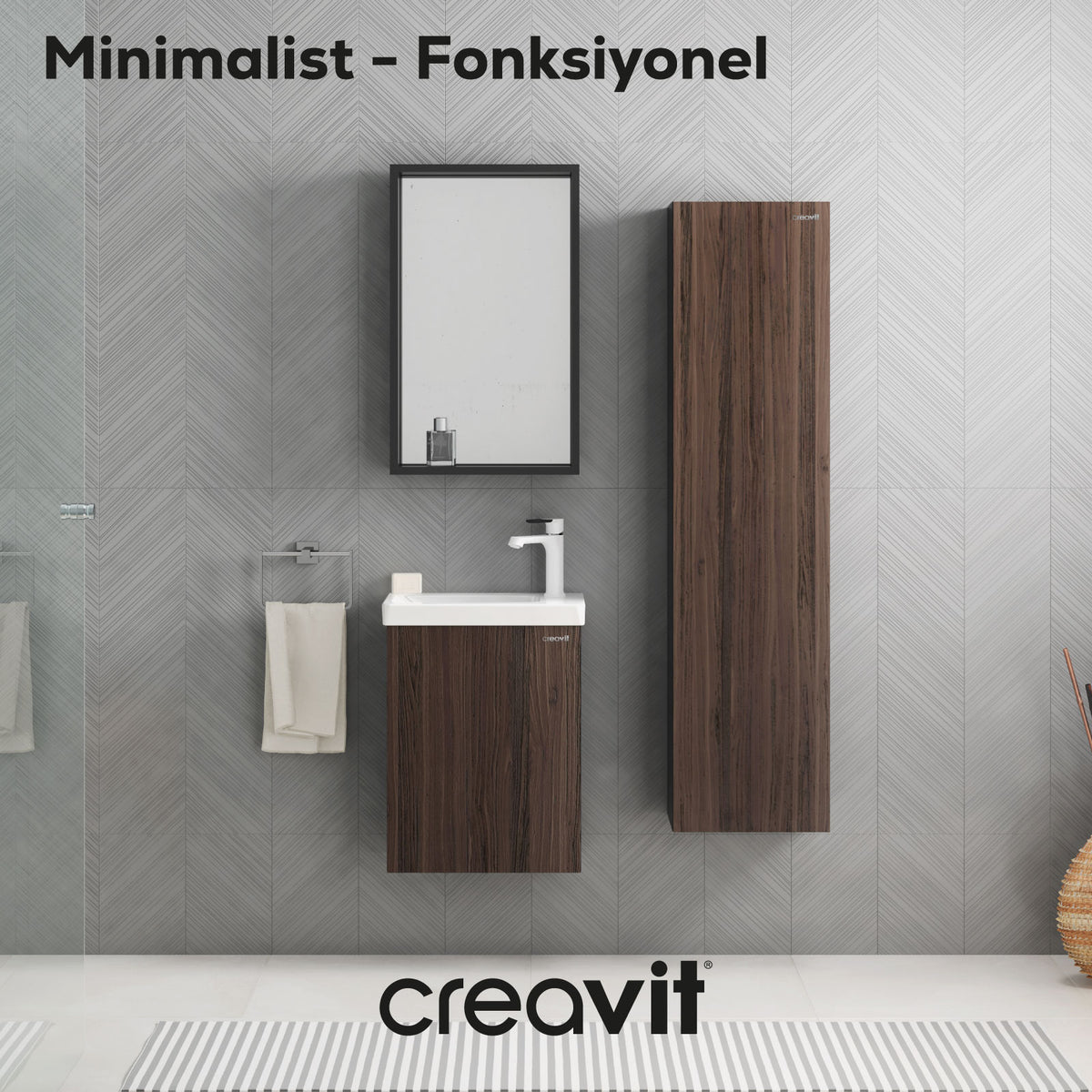 Creavit, Mio Sink Cabinet 45 cm, Anthracite-Kansas