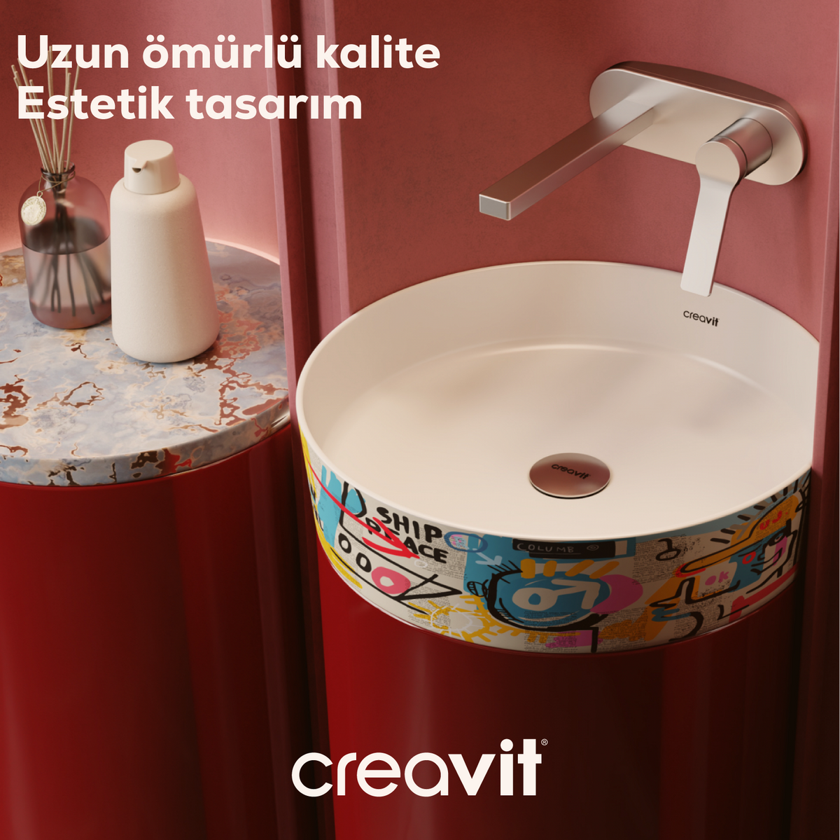 Creavit, Sink Siphon Head Pop-Up, Overflow Gold