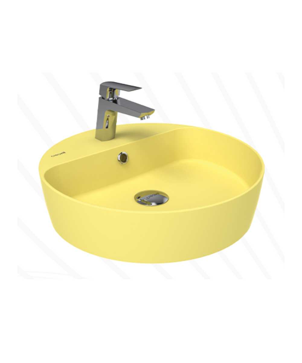 Creavit, Loop 45cm Masa Üstü Çanak Lavabo, Extra Limon Çiçeği