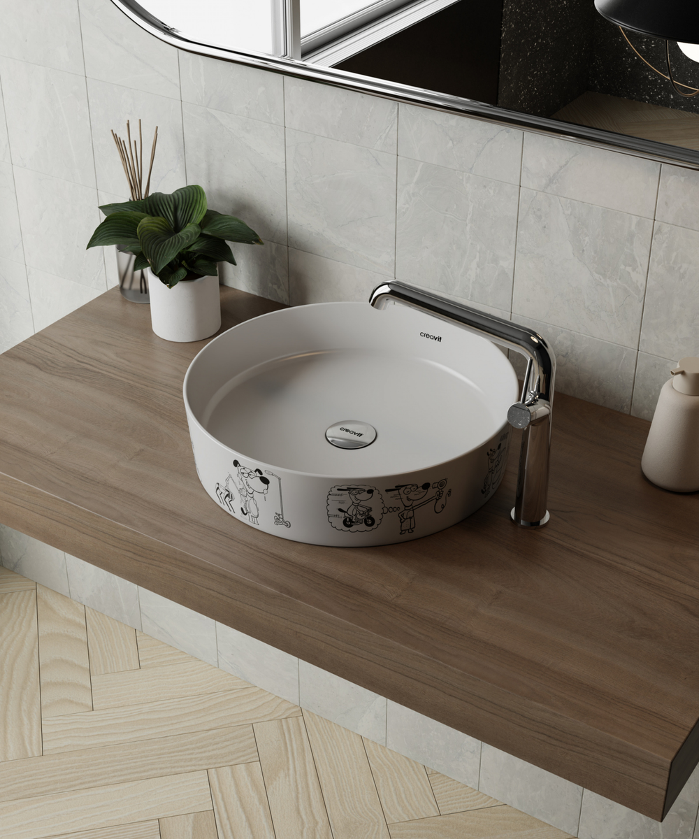 Loop Gen-Z Round Tabletop Bowl Sink Ø40 cm Cartoon Print