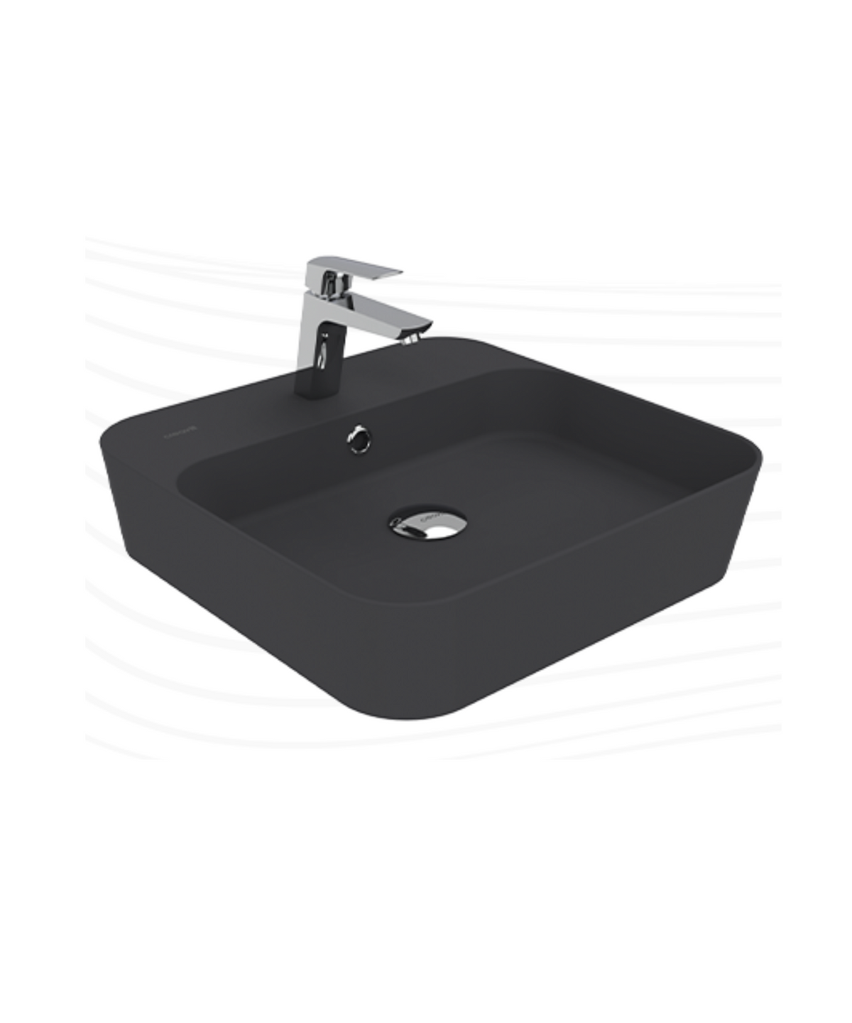 Creavit, Loop Kare Çanak Lavabo 45 cm, Mat Antrasit