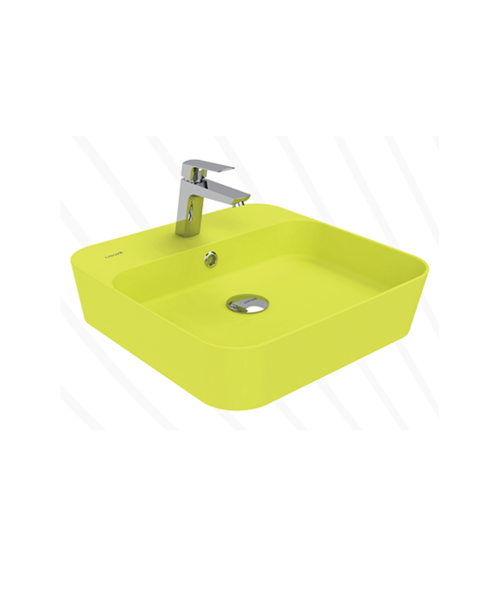 Creavit, Loop Kare Çanak Lavabo 45 cm, Extra Neon