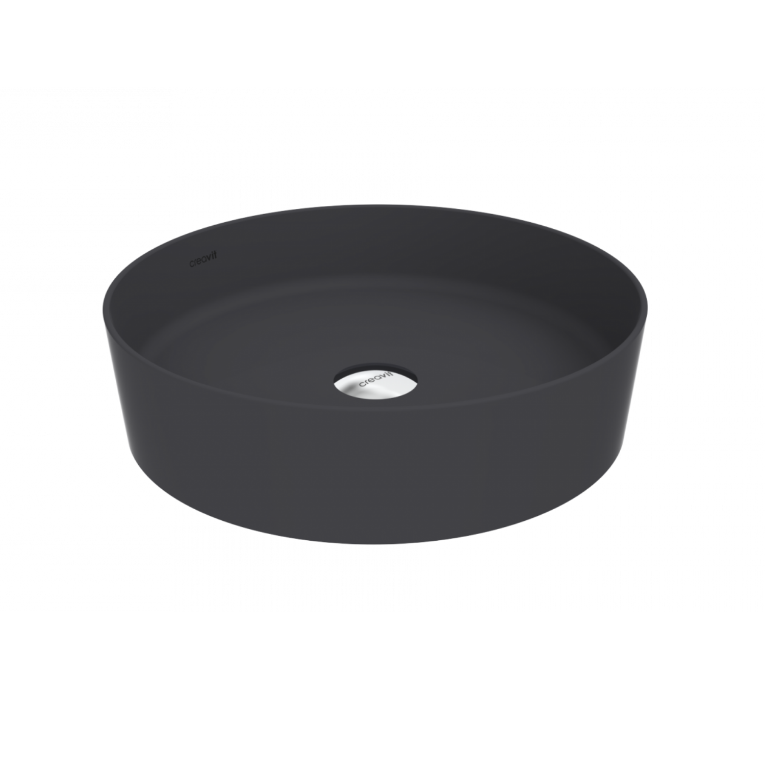 Creavit, Loop Yuvarlak Çanak Lavabo Ø45 cm, Mat Antrasit