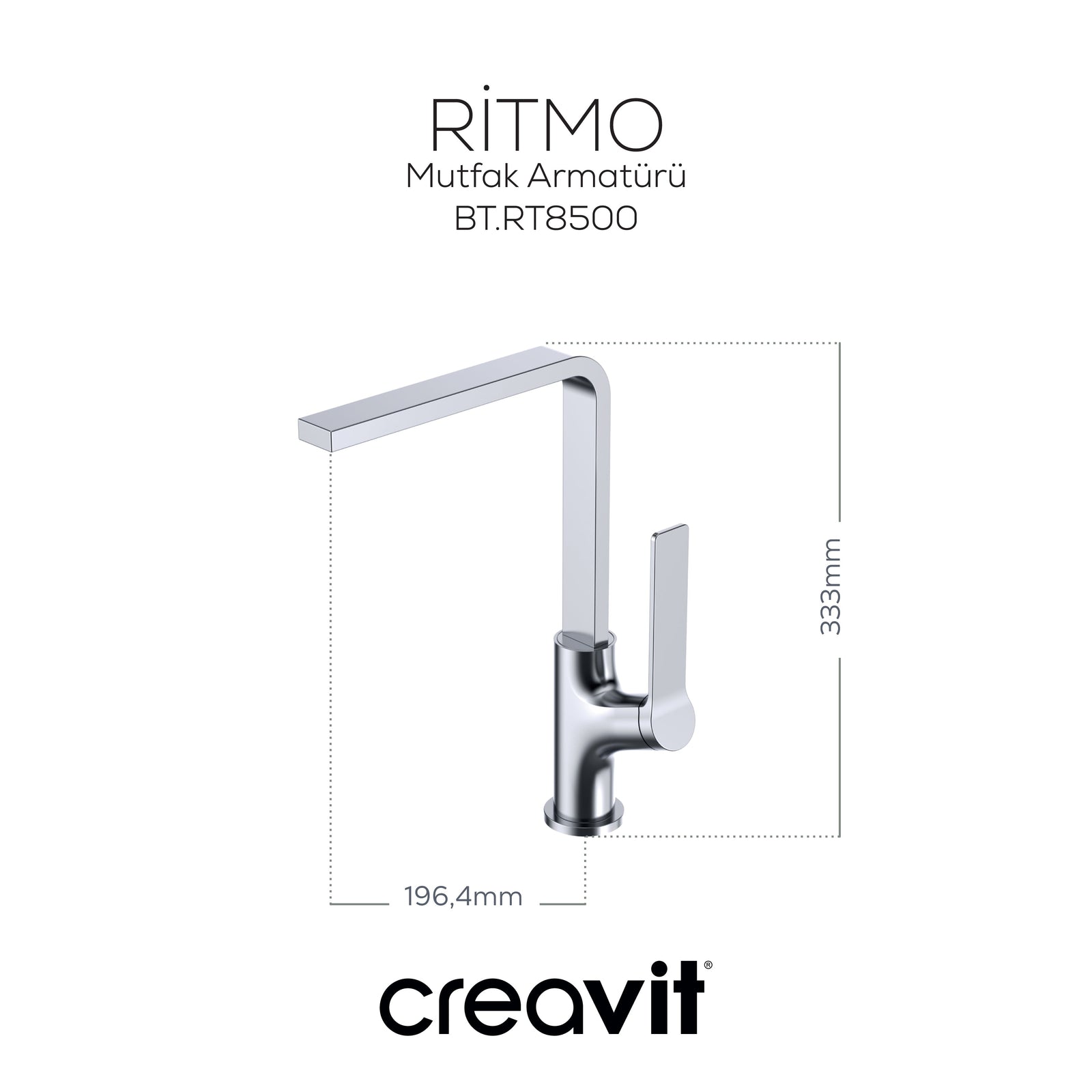 Creavit, Ritmo Kitchen Faucet, Chrome