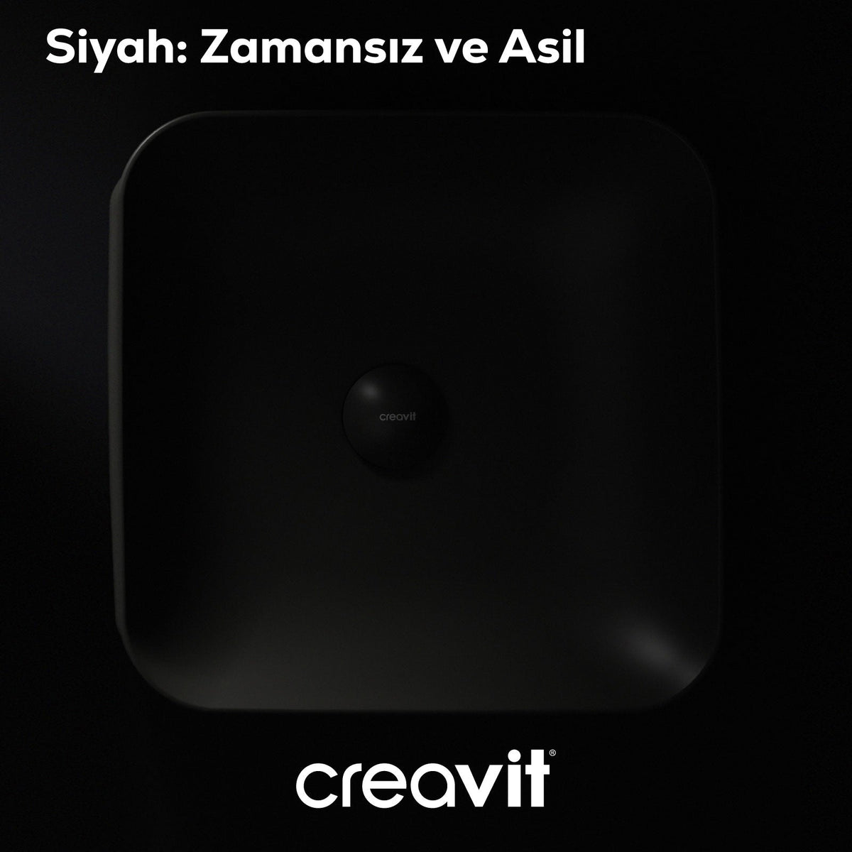 Creavit, Ultra Square Bowl Sink 40cm, Matte Black